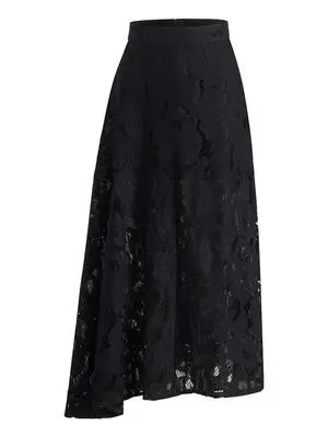 PATOU Lace Midi Skirt - Black