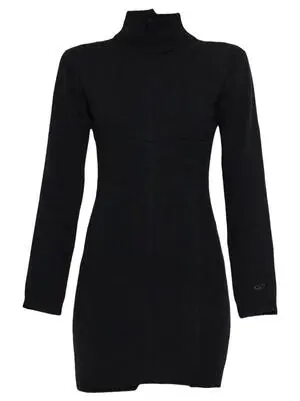 Vetements Cut-up Knitted Mini Dress - Black