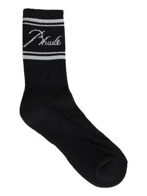 Rhude Script Logo Sports Socks - Black