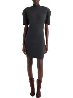 Jacquemus La Robe Maille Castagna Short Sleeve Sweater Dress - Dark Grey