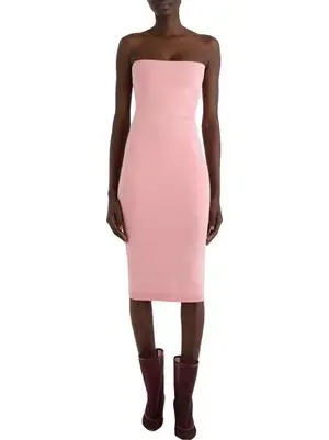 Jacquemus La Robe Maille Sera Strapless Midi Dress - Light Pink