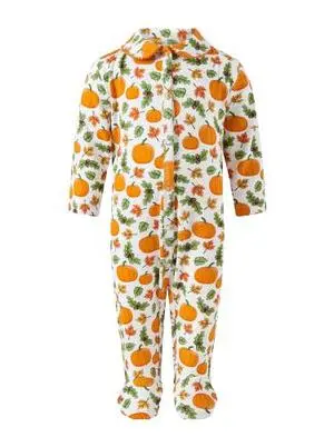RACHEL RILEY Pumpkin Print Footie - Orange