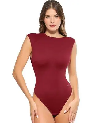 POPILUSH Contourflex All-in-one Fitted Bodysuit - Burgundy