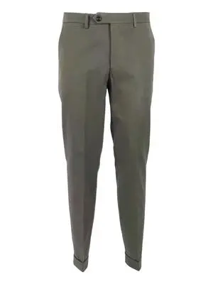 BERWICH Buttoned Straight-leg Trousers - Grey