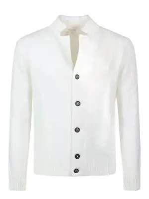 Eleventy High-neck Button Cardigan - White