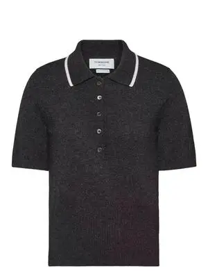 Thom Browne Intarsia-number Polo Shirt - Grey
