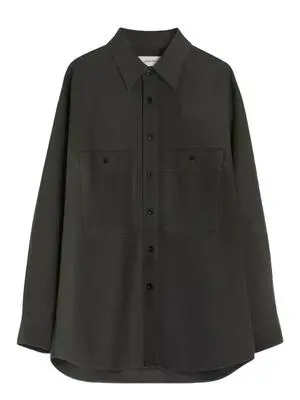 LEMAIRE Patch-pocket Twill Overshirt - Brown