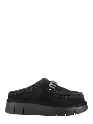 Mou Bounce Sheepskin Mules - Black