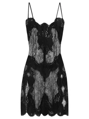 Dolce & Gabbana Lace-trimmed Slip Dress - Black