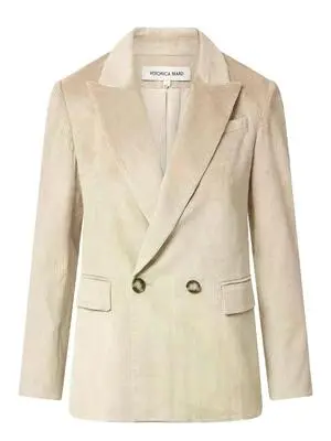 Veronica Beard Corduroy Double-breasted Blazer - Neutrals