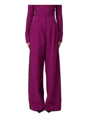 Just Cavalli Wide-leg Trousers With Side Embellishment - Violet