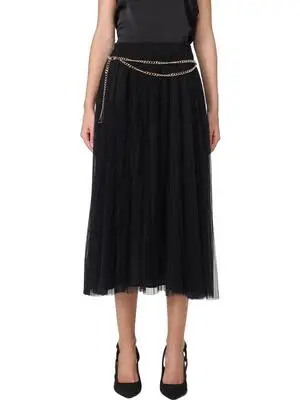 Elisabetta Franchi Pleated Tulle Skirt - Black