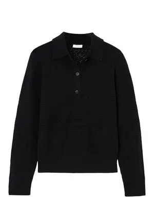 ERES Charmeur Pointelle-knit Wool And Cashmere-blend Sweater - Black