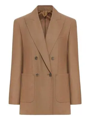 Max Mara Double-breasted Cashmere Jacket - Brown