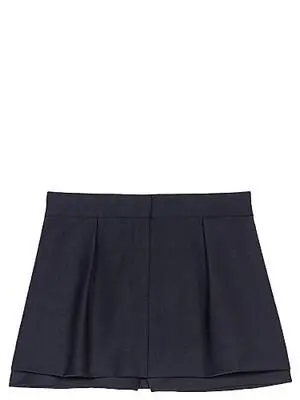 Maje Tailored Mid-rise Stretch-woven Skort - Navy