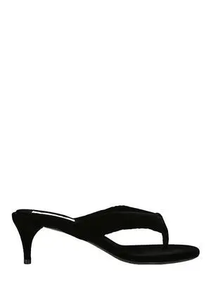 Alaïa Thong 55 Heeled Velvet Mules - Black
