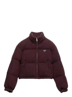 Prada Cropped Cashmere And Wool-down Jacket - Brown