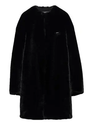 Prada Aspen Round-neck Faux-fur Coat - Black