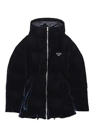 Prada Velvet Down Jacket - Blue