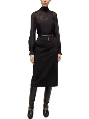 Veronica Beard Alyssa High Neck Blouse - Black
