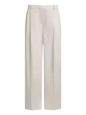12 STOREEZ Pleated Wide-leg Trousers - Grey