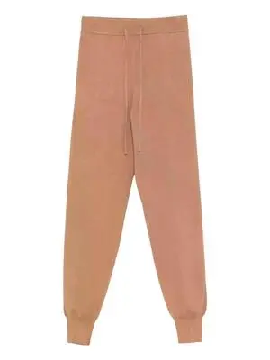 TWINSET Knitted Drawstring Trousers With Cuffed Hems - Brown