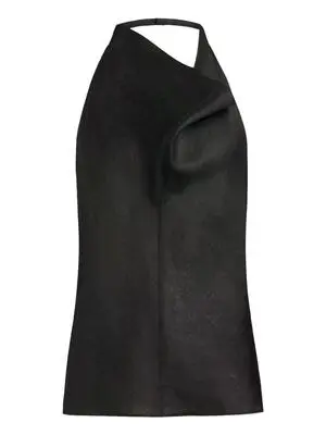 12 STOREEZ Halterneck Cowl-neck Blouse - Black