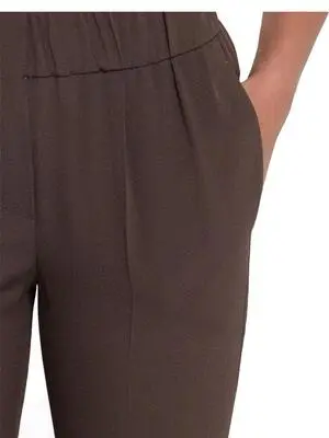 Brunello Cucinelli Silk Crepe Cady Straight-leg Ankle Pants - Brown