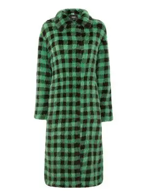 Fendi Vichy Pattern Mink Coat - Green