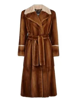 Fendi Long Mink Coat - Brown