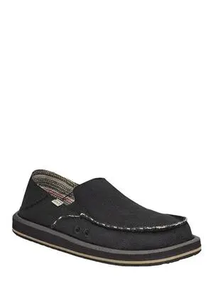 Sanuk Donny Hemp Two-tone Convertible Slip-on - Black