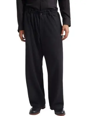Yohji Yamamoto Wool Jersey Pants - Black