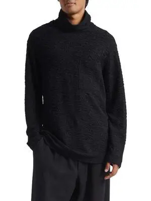 Yohji Yamamoto Wool Turtleneck Sweater - Black