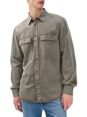 Rag & Bone Finch Cotton & Lyocell Button-up Overshirt - Brown