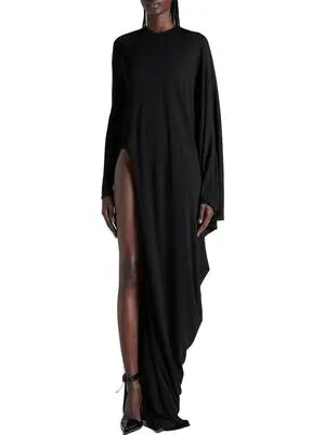 TOM FORD Cutout Draped Long Sleeve Jersey Gown - Lb999 Black