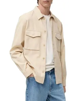 Mango Regular Fit Lyocell & Cotton Jacket - Beige