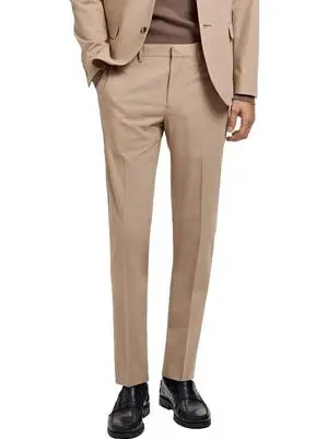 Mango Paris Slim Fit Suit Pants Beige