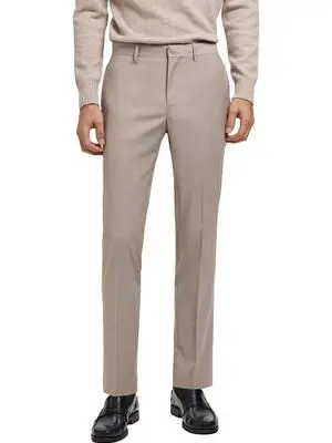 Mango Paris Slim Fit Suit Pants Sand