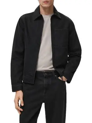 Mango Slim-fit Denim Workwear Jacket - Black Denim