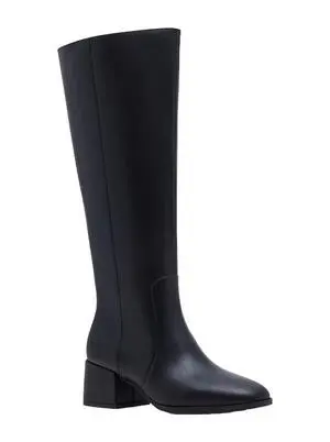 Blondo Flair Waterproof Knee High Boots - Black Leather