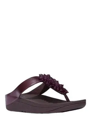 Fitflop Fino Bauble-bead Toe-post Sandals - Metallic Plumberry