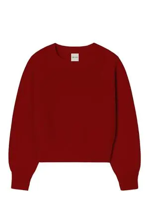 VIR VITA Genevieve Cashmere Crewneck Sweater - Cherry