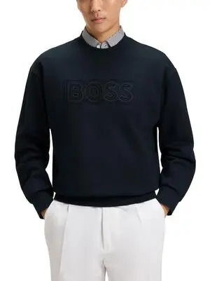 BOSS Soleri Logo Cotton Graphic Sweatshirt - Black