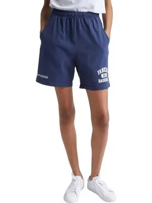 SPORTY & RICH Yankees Gym Shorts - Dark Navy