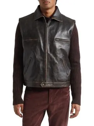 Dolce & Gabbana Leather Moto Vest - N0000 Nero