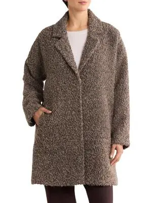 Eileen Fisher Alpaca And Wool Blend Faux Shearling Coat - Rye