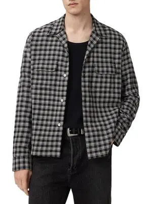 ALLSAINTS Horton Plaid Cotton Button-up Shirt - Salem Black