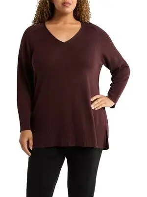 Eileen Fisher V-neck Cotton-blend Sweater - Casis