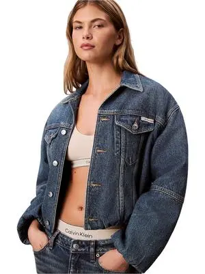 Calvin Klein Denim Bubble Jacket - Tinted Orchard
