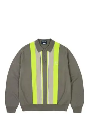 PALACE Fred Perry Knitted Long Sleeve Shirt - Feather